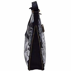 Anuschka Women’s Hand-Painted Genuine Leather Expandable Travel Crossbody - Cleopatra's Leopard