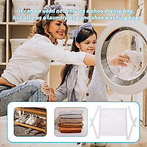 2 PCS Sneaker Wash & Dry Net Bag for Dryer, 15.7x15.7 Inch Large Laundry Net Mesh Wash Washing Bag with Zipper and Strap, Shoe Dryer Rack Inside Dryer for Clothing, Lingerie, Laundry Reused Bag Tool