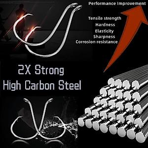 Circle Hooks Fishing Hooks 2X Strong Octopus Offset Fish Catfish Bulk Fishing Gear Equipment Hooks Set Saltwater Freshwater 50PCS(10/0 50/Pack)