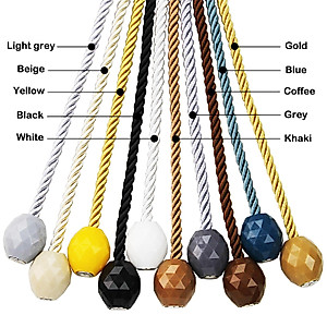 Porlau Strong Magnetic Curtain Tiebacks White 4 Pack Decorative Tie Backs Outdoor Curtain Rope Tiebacks Elegant Curtain Holdbacks for Drapes