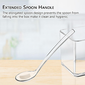 V·RESOURCING Clear Seasoning Box, 5 Pieces Clear Seasoning Storage Container for Spice Salt Sugar Cruet,Condiment Jars with Spoons