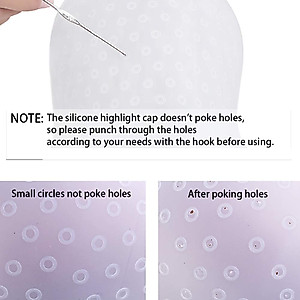 Silicone Highlight Caps Set for Color Hair 2 PCS Professional Reusable Highlighting Caps with Hooks & Salon Hairdressing Dyeing Staining Tools for Women Men