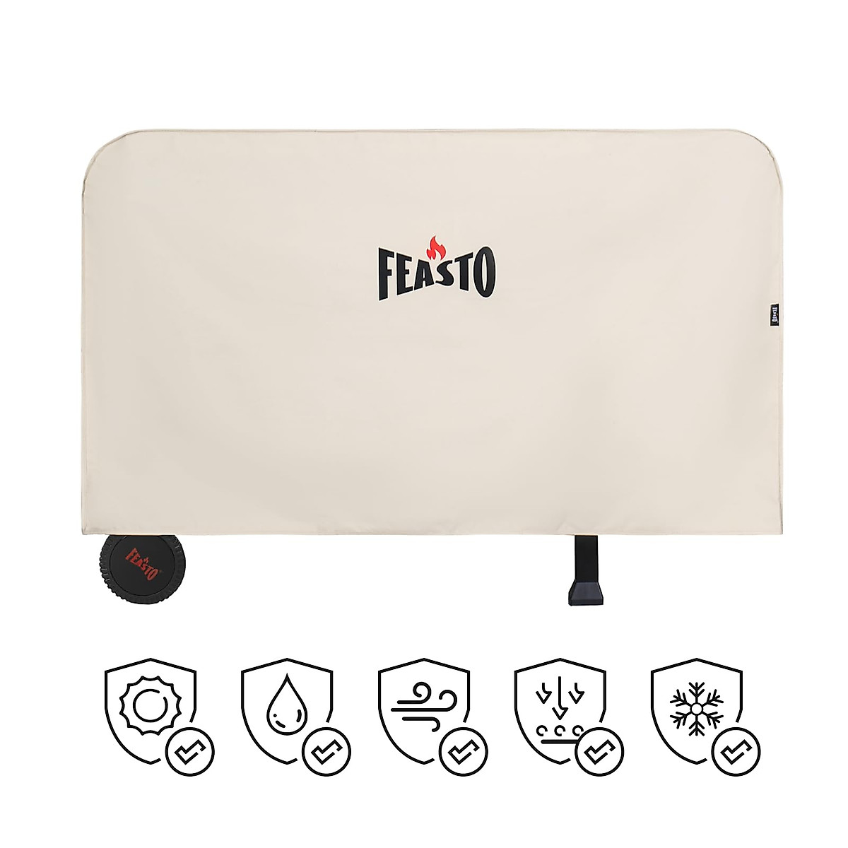 Feasto Three-Shelf Movable Food Prep and Work Cart Table, Home and Outdoor Multifunctional Stainless Steel Table Top Worktable on Two Wheels, L39.5''x W25.6''x H33'', Cover Included