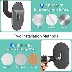 Eiito Hat Hooks for Caps Storage-4Pack,Multi-Purpose Hat Organizer,Strong Adhesive Hat Racks for Wall, Two Mounting Options RV Organization and Storage Cap Hanger(Black)