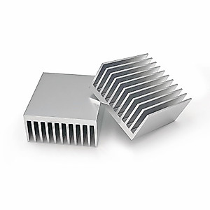 Awxlumv 4PCS Heat Sink Kit 40x40x20mm/ 1.57"x1.57"x0.79", Anodized Aluminium Heatsink Heat Sync Cooler 40mm for Cooling CPU VRM GPU Led Thermoelectric Peltier Cooler 3D Printers Stepper Motor