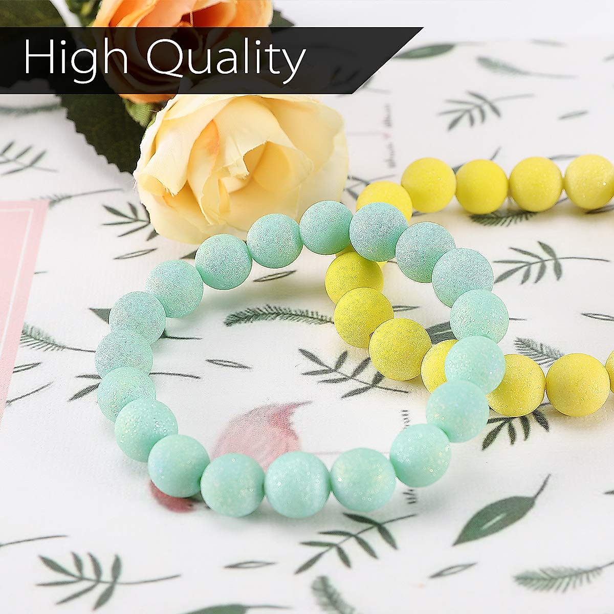 6 Pcs Lava Stone Bead Bracelet, Natural Gemstone Stretchy Bracelets- Aromatherapy Essential Oil Diffuser Healing Chakras Agate Crystal Elastic Lucky Bracelets Gifts for Women