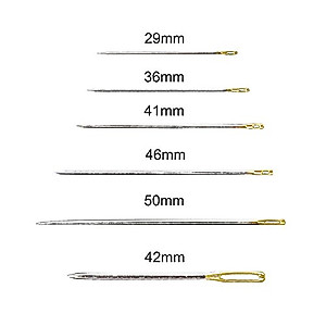 Premium Hand Sewing Needles for Sewing Repair, 30-Count Assorted Embroidery Needles with 2 Threaders, Large Eye Sharp Needle, Handsewing Needles Kit for Ccross Stitch