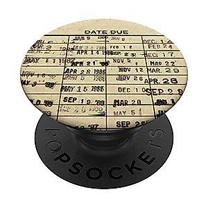 Library Due Date Cards Stamp Book Return Librarian Vintage PopSockets PopGrip: Swappable Grip for Phones & Tablets