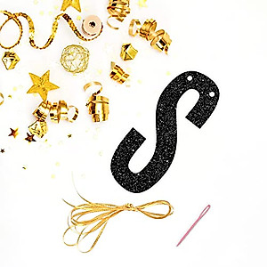 Deloklte Black Glitter You Wrinkly Old Ball Sack Banner, Funny Birthday / Retirement Party Decoration Bunting Banner for Men Women, Happy 50th 60th 70th 80th 90th 100th Birthday Party Favors Decor Photo Props