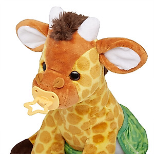 Melissa & Doug 11-Inch Baby Giraffe Plush Stuffed Animal with Pacifier, Diaper, Baby Bottle