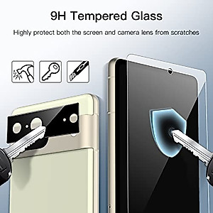 JETech Screen Protector for Google Pixel 7 with Camera Lens Protector, Easy Installation Tool, Tempered Glass Film, Fingerprint ID Compatible, HD Clear, 2-Pack Each