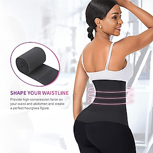 JangBe Waist Trainer for Women with Loop Wrap Around Waist Trainer Plus Size Invisible Workout Waist Trimmer for Gym Black