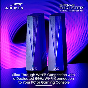 ARRIS Surfboard Thruster Wi-Fi 6E Gaming Acceleration Kit W6B | Dedicated 6GHz Band | 2.5 Gbps Port | Works with Any Wi-Fi Router/Mesh System | Optimized Connectivity for PC or Console