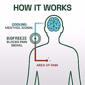 Biofreeze 13566 Professional Menthol Roll-On Pain-Relieving Gel 3 FL oz Green, Backache, Strains, Bruises, & Sprains, Pack of 3