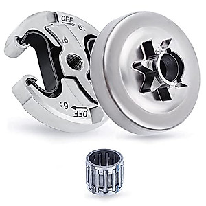 325 7T Sprocket Clutch Drum Kit for Husqvarna 455 460 Rancher Chainsaw, Clutch Drum + Clutch Assy + Needle Bearing Replacement Parts for 537291702