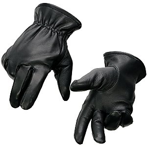 Milwaukee Leather SH858 Men's Black Thermal Lined Deerskin Motorcycle Hand Gloves W/Sinch Wrist Closure - Large