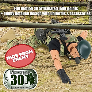 Click N' Play Military Green Beret Elite Force Swat, 12-Inch Action Figures | Fake Gun, Army Stuff, Clothes, Kids Toy, Costume Set | Army Figure, Soldier, Police Officer, World Peacekeepers, Men Toys