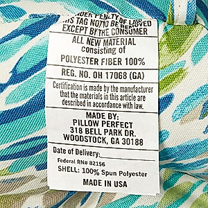 Pillow Perfect Outdoor/Indoor Make It Rain Cerulean Chair Pads, 2 Count (Pack of 1), Blue