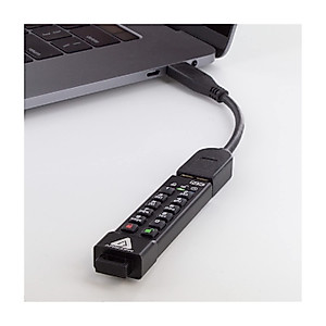 Apricorn Aegis Secure Key 3 NX 32GB 256-Bit Encrypted FIPS 140-2 Level 3 Validated Secure USB 3.0 Flash Drive, ASK3-NX-32GB, black