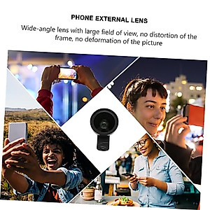 UKCOCO 3pcs Set Tablet Smart Phone Aviation Aluminum Alloy Intelligent telephoto Lens Cell Phone Universal Clip Suite 0.45X Wide Angle Lens Clip Appendix Clip on Phone Camera Lens