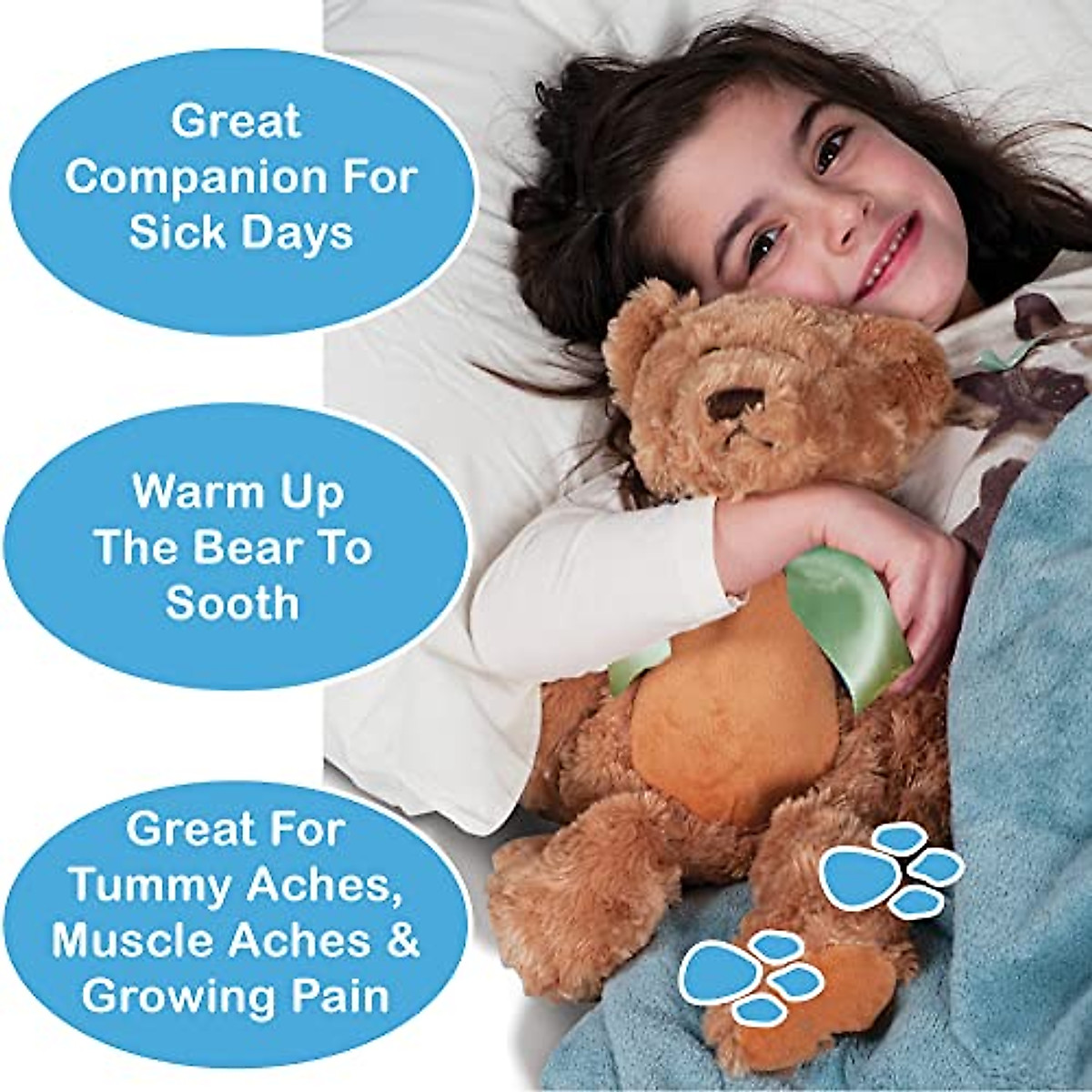 Bed Buddy Microwavable Weighted Stuffed Animal Teddy Bear and Plush - Calming Bear for Adults and Kids, 2 Pounds, Good for All Ages