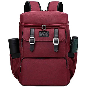 YALUNDISI Vintage Backpack for Men Women Laptop Backpack Bookbags College Backpack Red 16 inch