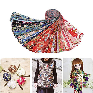 Jkjhbhged 40 PCS Cotton Fabric Quilting Strips DIY Sewing Craft Fabric Bundle Patchwork Supplies 6.5X50cm