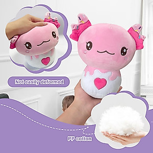 NXNYNZ 8 inch Cute Axolotl Plush Stuffed Animal, Soft Plush Axolotl Pillow Toy,Kawaii Axolotl Kitten Plushies for Christmas Girls Baby Kids