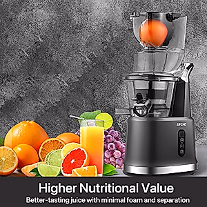 SIFENE Vertical Cold Press Juicer, Slow Masticating Juicer Machine, Juice Maker Extractor with 3.2" Big Mouth for Whole Fruits and Vegetables, Easy to Clean