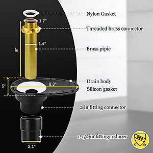 Dooeant Freestanding Bathtub Drain Rough-in Kit, Freestanding Tub Drain Kit for Freestanding Bathtu, with ABS Pipe and Brass Pipe, with CUPC Certification