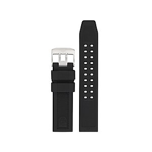 Genuine Luminox Watch Bands FPX.3050.20Q.2.K - Strap Replacement 23 mm Black Rubber Strap with Steel Buckle for Navy SEALs Series 3050