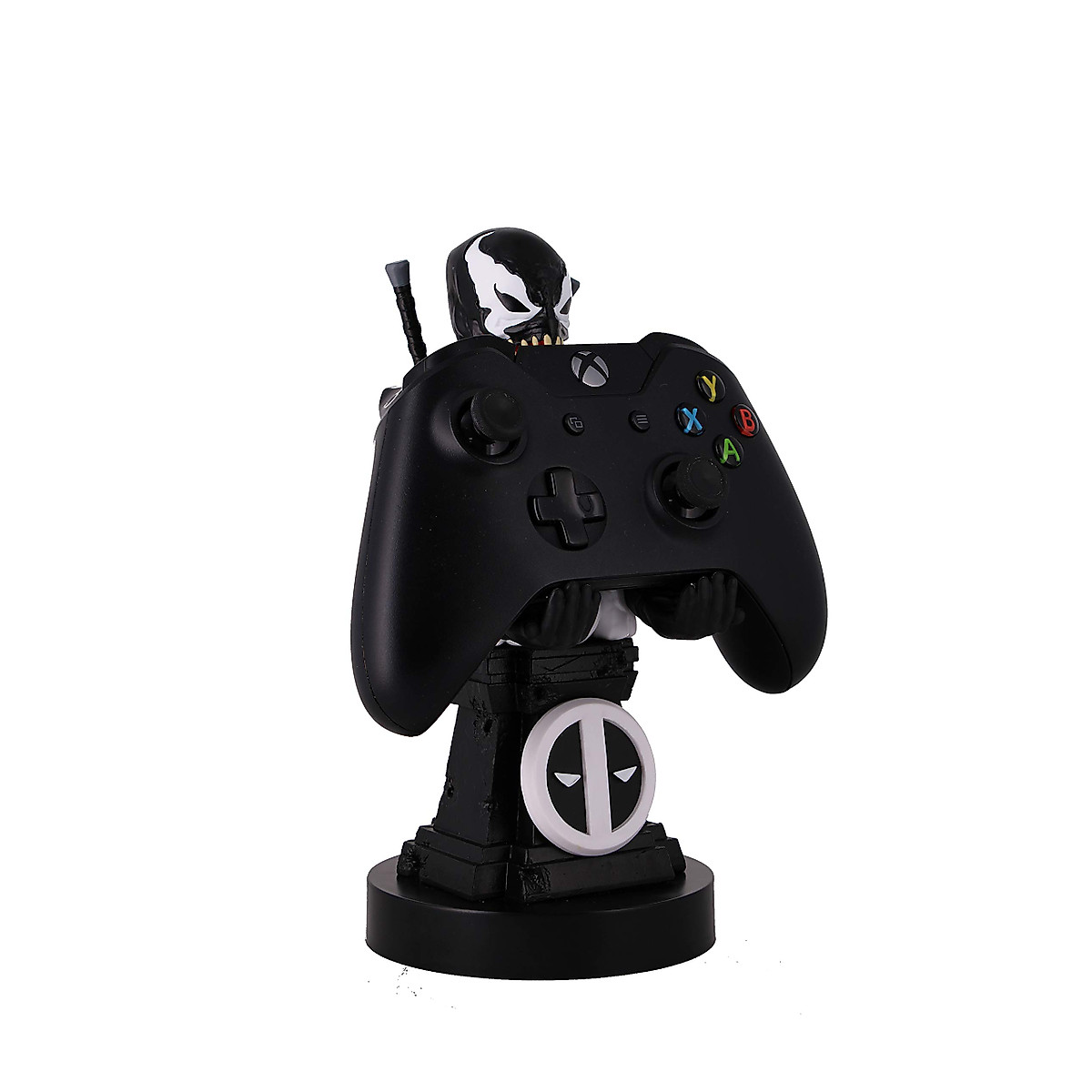 Exquisite Gaming: Deadpool Back in Black: Deadpool Venom - Original Mobile Phone & Gaming Controller Holder, Device Stand, Cable Guys, Licensed Figure