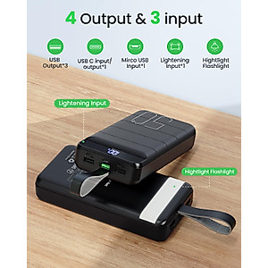 Morfec Power Bank Fast Charging 50000mAh - 22.5W Portable Charger USB C Quick Charge with 4 Outputs & 3 Inputs LED Display Huge Capacity External Battery Pack for iPhone, Samsung, iPad etc