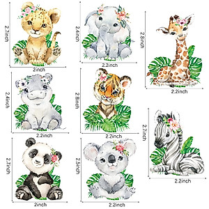 24pcs Jungle Safari Animal Cupcake Toppers Wild Animal Cake Toppers Jungle Party Decoration for Safari Jungle Theme Birthday Party Baby Shower Supplies