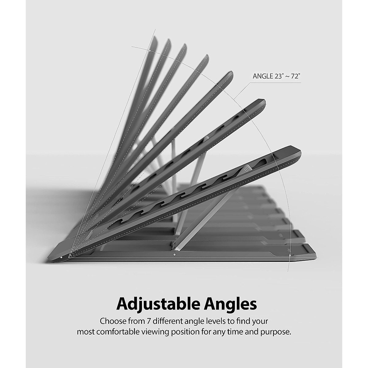 Ringke Outstanding Universal Tablet Stand Spring-Action Kickstand Multi Angle Adhesive Attachment for iPad Tablets, E-Reader, and More - Dark Gray