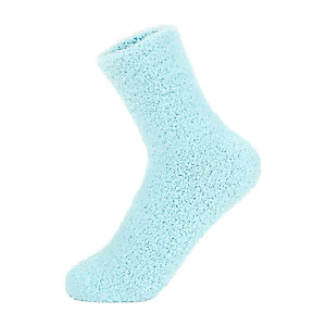 Zando Womens Winter Warm Fuzzy Fluffy Socks Casual Super Soft Crew Sock Microfiber Thick Home Sock Cozy Plush Slipper Sock 5 Pairs Vintage Solid One Size