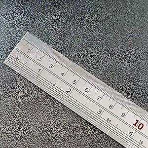 16 Inch/40cm w 8 Inch/20cm Metal Metric Rigid Straight Edge Ruler for Measuring 2 Pack