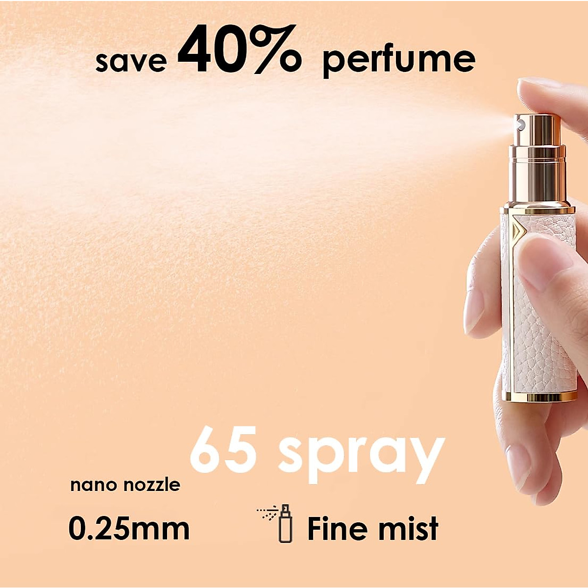 Perfume Travel Refillable Bottle,Genuine Leather Perfume Atomizer,Mini Travel Cologne Dispenser,Portable Sprayer Pocket Size Atomizer for Cruise Car Trip Purse Gift 5ml -Pink