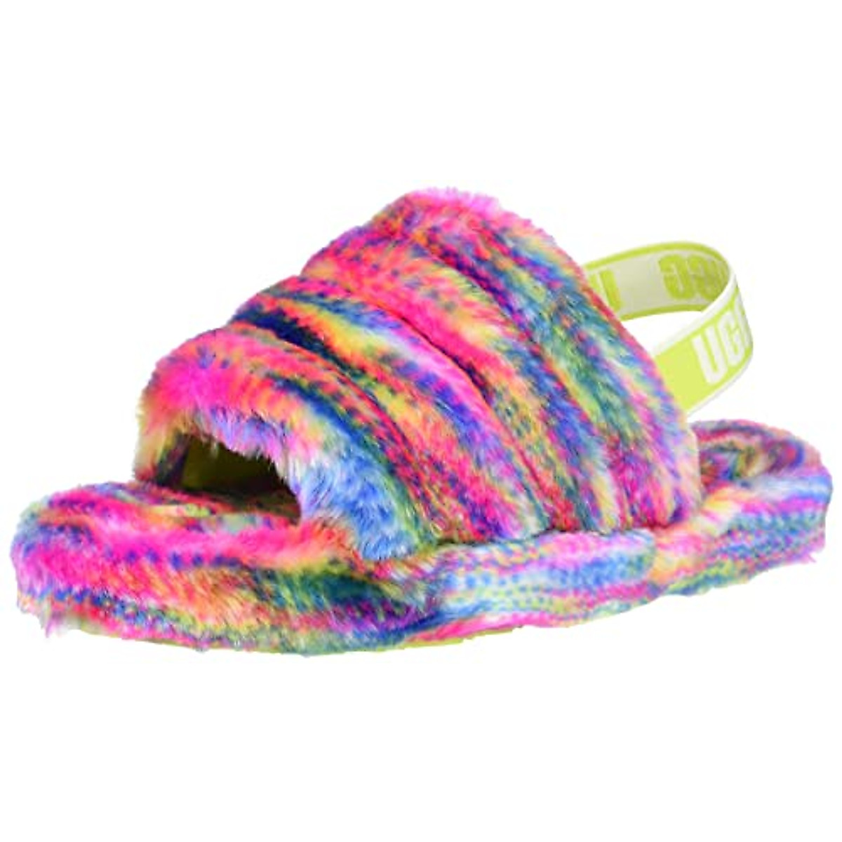 UGG Girls K Fluff Yeah Pixelate Slipper, White, 6 Big Kid