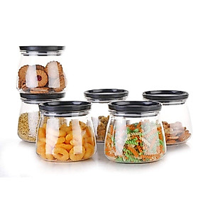 SHOPHOLIC Handi Shape Plastic Storage Container Jar Multipurpose For Kitchen (Set Of 6)
