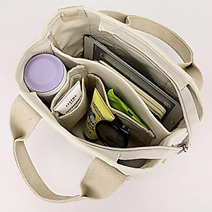 Small Cute Canvas Tote Crossbody Shoulder Bag W/Multiple Pockets Mini Casual Satchel Hobo Handbag Messenger Purse for Women(Green#820)