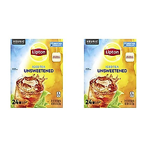 Lipton Iced Tea K-Cups, Unsweetened Black Tea, 24 Pods (Pack of 2)
