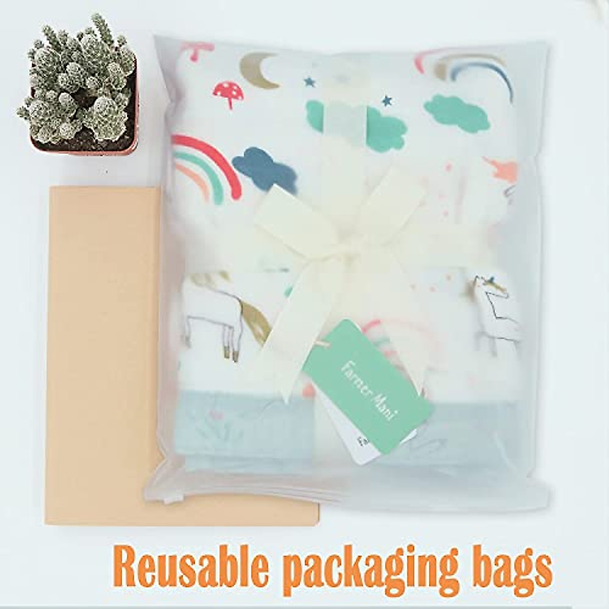 Muslin Soft Swaddle Blankets, Muslin Quilt Baby Blanket for Boy Girl Toddler Daycare, Multiple Layer Swaddle Wrap, 70% Bamboo 30% Cotton, Practical Size 43X45inchs (Rainbow Unicorn)