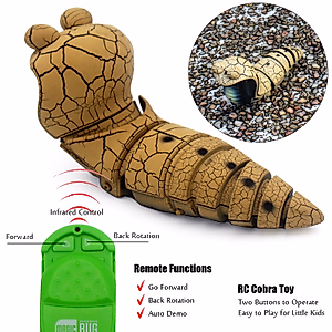 Tipmant Cute RC Snake Cobra Mini Remote Control Animal Toy Electric Car for Pet Cat Dog Realistic Kids Birthday Gifts (Yellow)