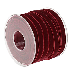 Velvet Ribbon for Crafts Decoration 20 Yard 10mm - Wine Red