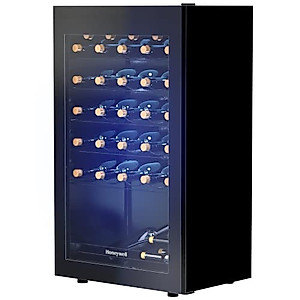 Honeywell 34 Bottle Compressor Wine Cooler Refrigerator, Large Freestanding Wine Cellar For Red, White, Champagne or Sparkling Wine, Digital Temperature Control, Stainless Steel