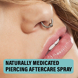 BASE LABORATORIES Piercing Aftercare Spray Kit | 8oz | Aftercare Keloid Bump Removal Spray + Ear Hole Cleaner Earring Cleaner Floss | Sanitizing Nose & Ear Piercing Cleaner - Piercing Bump Spray