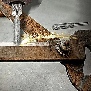 Chainsaw Sharpening Attachment Kit - 8Pcs Chain Saw Blade Teeth Sharpener Set with Angle Guide and Diamond Burr Grinding Stone Files, Drill Power Tool Accessories for Gardening Lawn Mower Chainsaw
