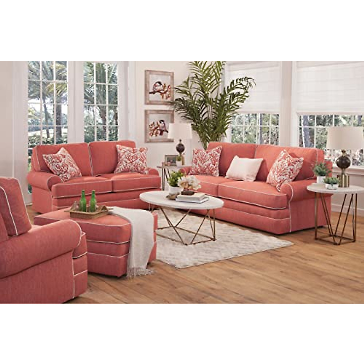 American Furniture Classics Coral Springs Model 8-020-S260C Loveseat with Two Matching Pillows