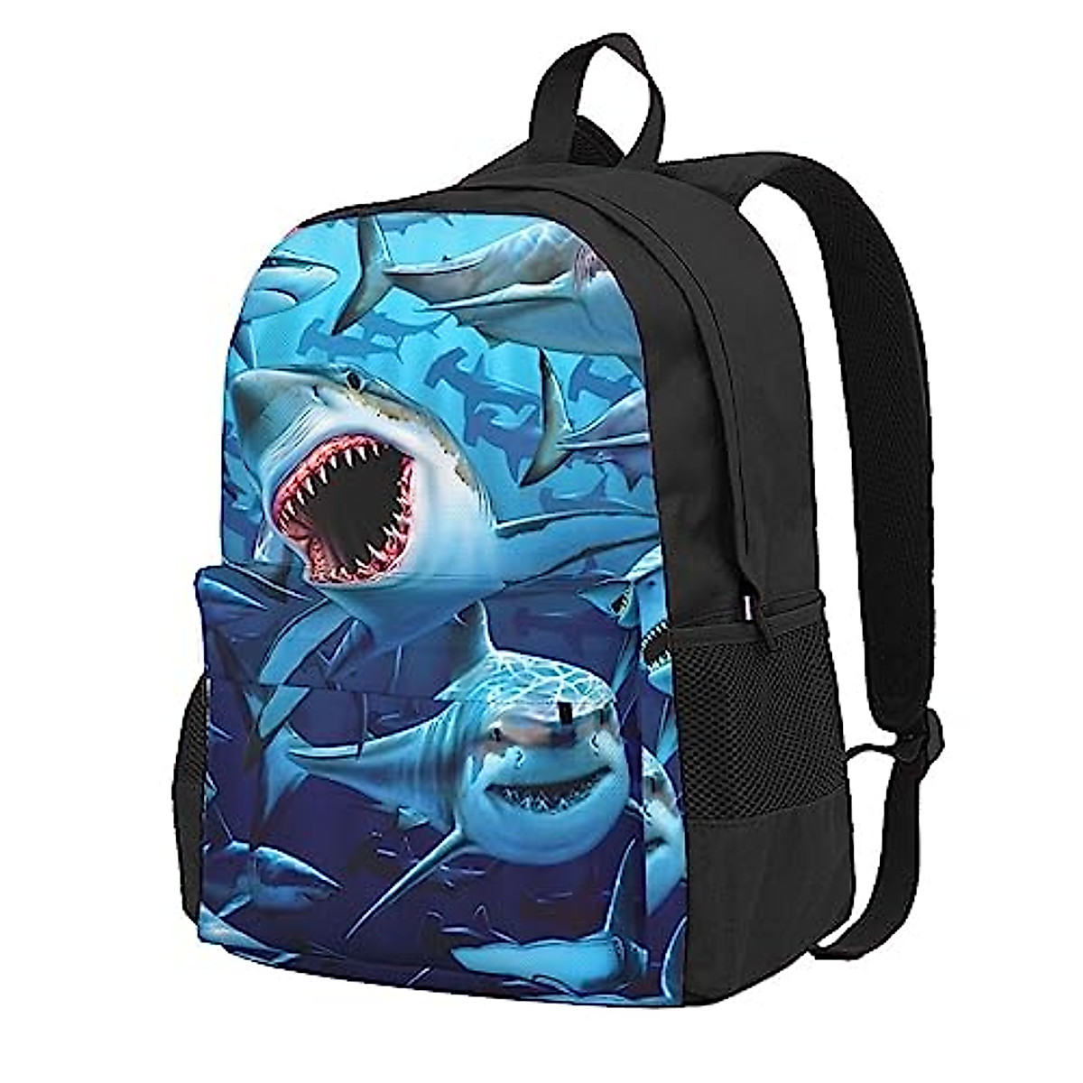JASMODER Hungry Sharks Laptop Backpack Hiking Travel Daypack For Men Women And Youth